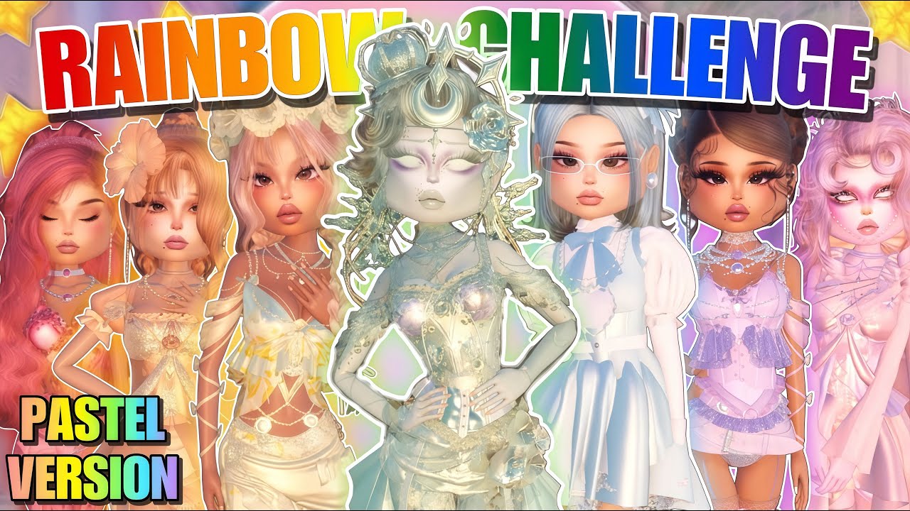 PASTEL RAINBOW CHALLENGE In Dress To Impress!! Making An Outfit For *EVERY* Color Of The Rainbow!!