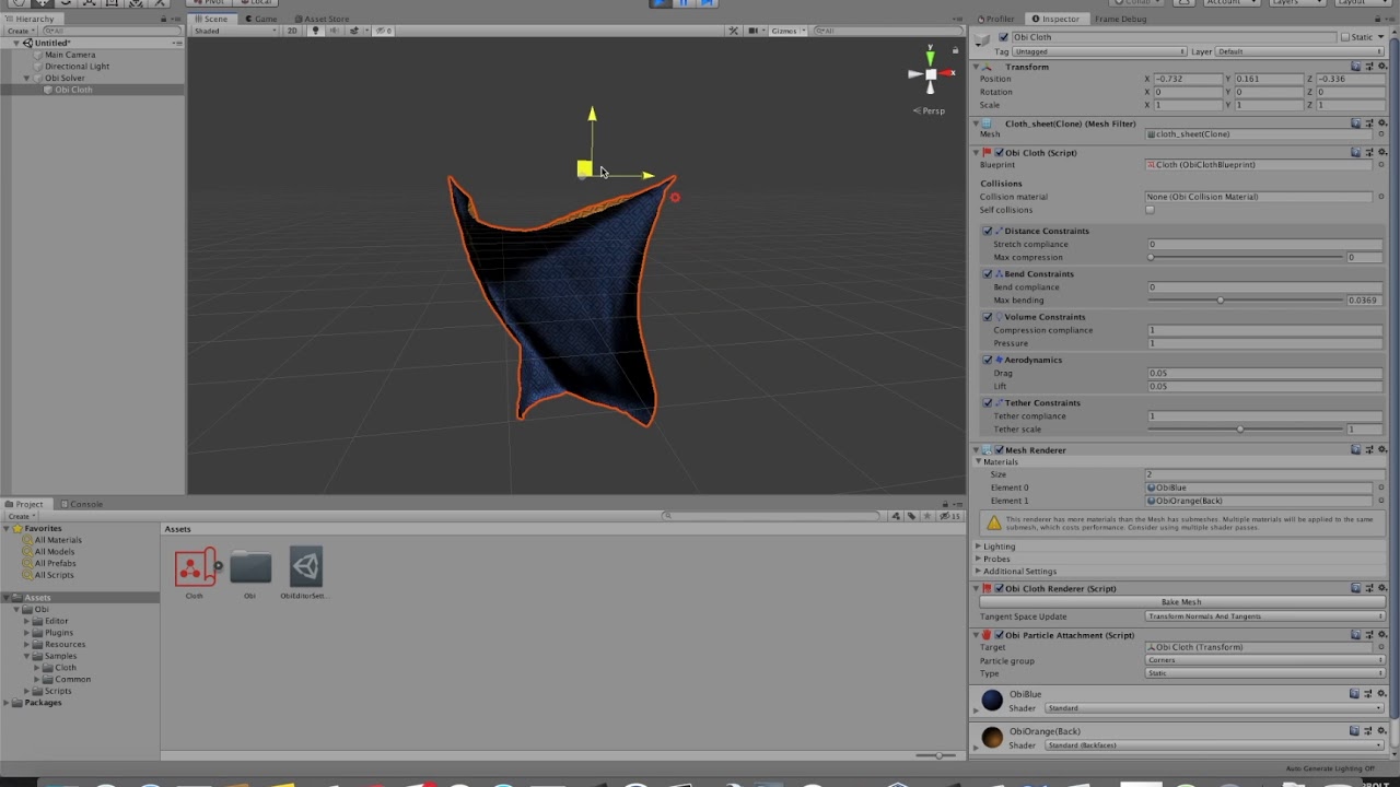 Obi Cloth - tutorial 02: Solvers