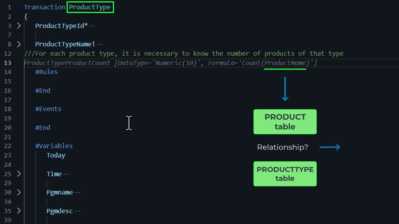 Defining calculations in the application - Formulas
