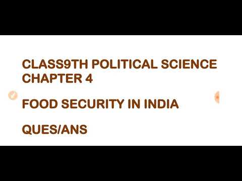 Class9th Economics chapter 4 Food security in india Ques/Ans full explanation हिंदी में