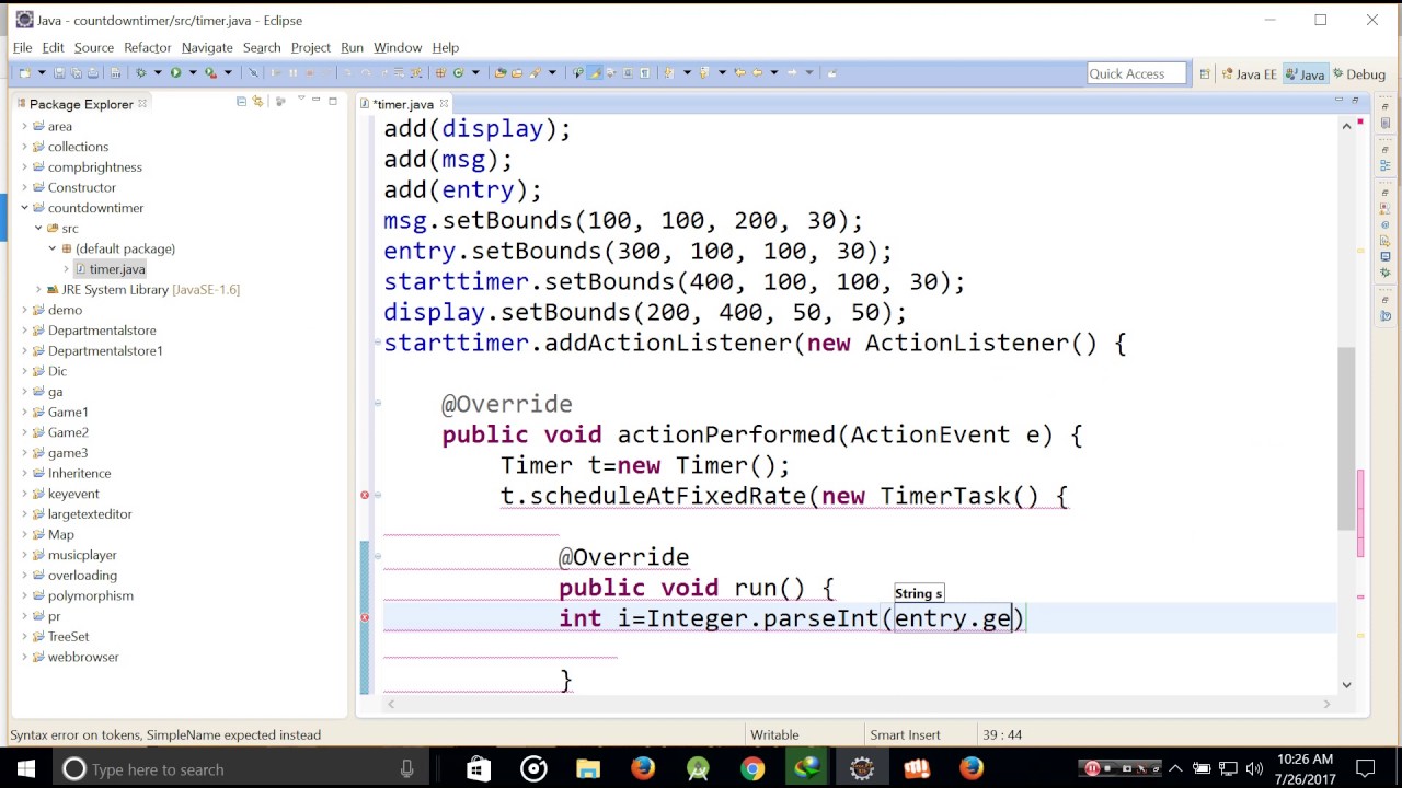 Make your own countdown timer in core java