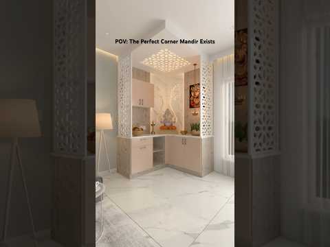 A Mandir Room To Embrace Divinity | Corner Pooja Room Design #poojaroomtips #interiordesign #shorts