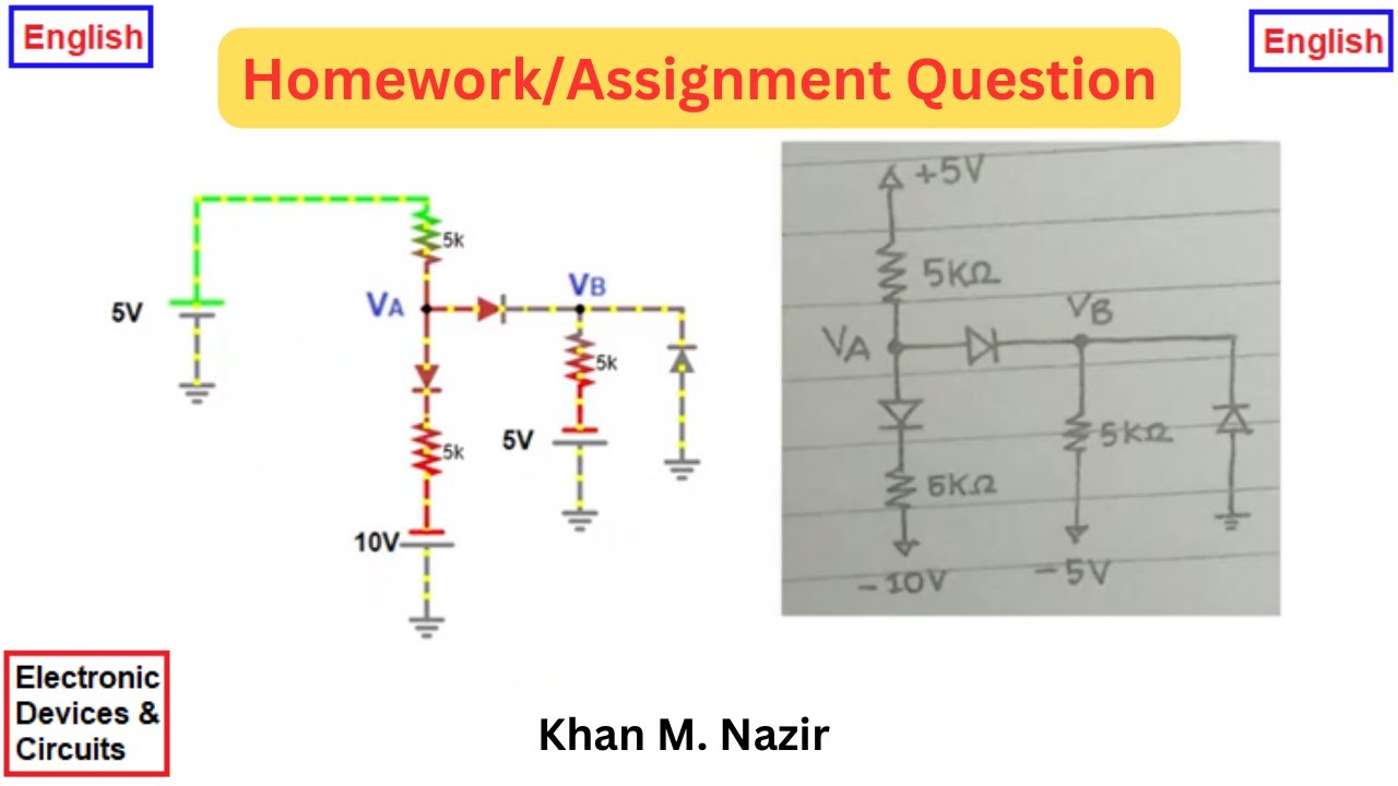 (English)EDC|| Assignment Question || Find Va and Vb in a biased diode circuit|| Error in my Answer