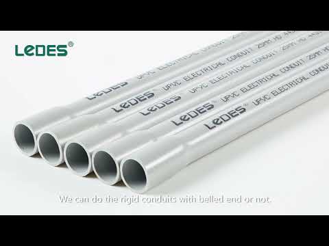 Ledes LSZH PVC Rigid Electrical Conduit Pipe Low Smoke Zero Halogen Plastic Wiring Pipe - Grey