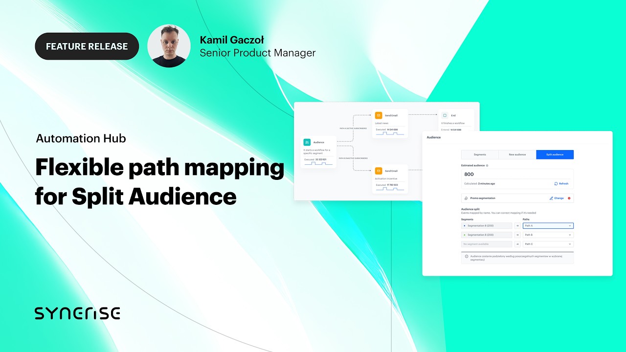 Product Update - Split Audience Path Mapping in Synerise Automation