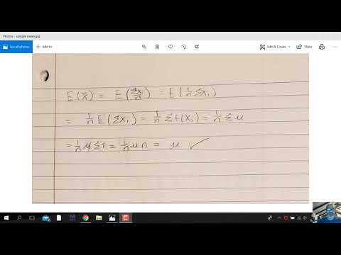 Proof that sample mean is an unbiased estimate of the population mean