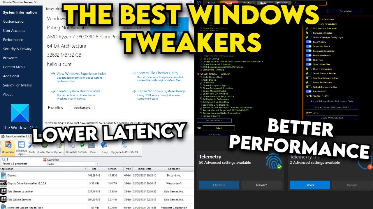 How to To OPTIMIZE Windows 10/11 using the BEST Utilities (Better Performance and Lower Delay)
