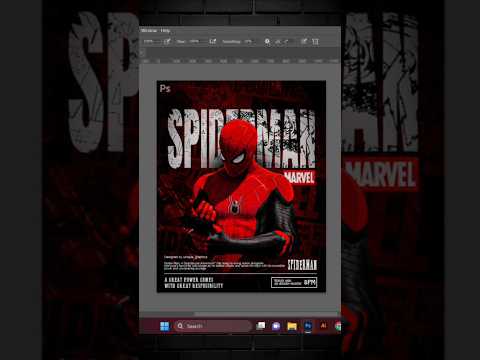 spiderman????️movie poster design✨|#photoshop #graphicdesign #marvel #poster #spiderman #shorts #movie