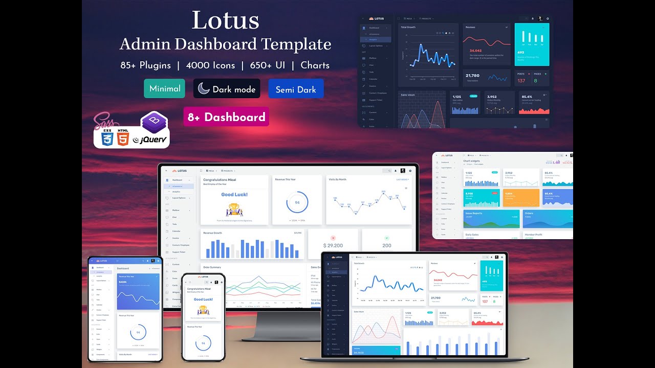 Lotus Responsive Admin Dashboard Template