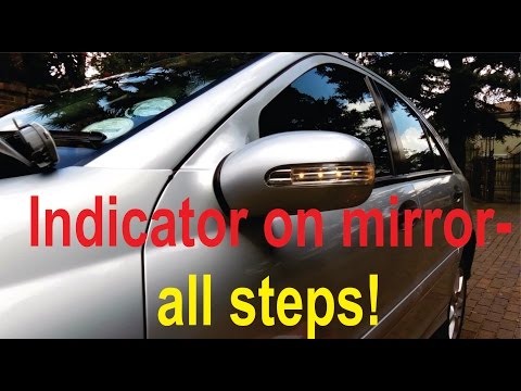 Turn signal on mirror repair for C-class (W203) - All steps shown