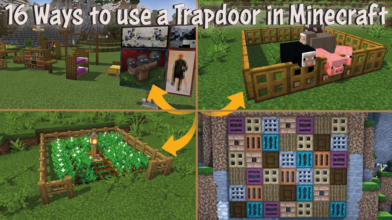 16 Things you can do with Trapdoors in Minecraft 1.17 | Survival |Minecraft Trapdoor Facts (2021)