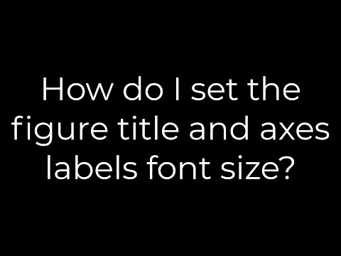 Python :How do I set the figure title and axes labels font size?(5solution)