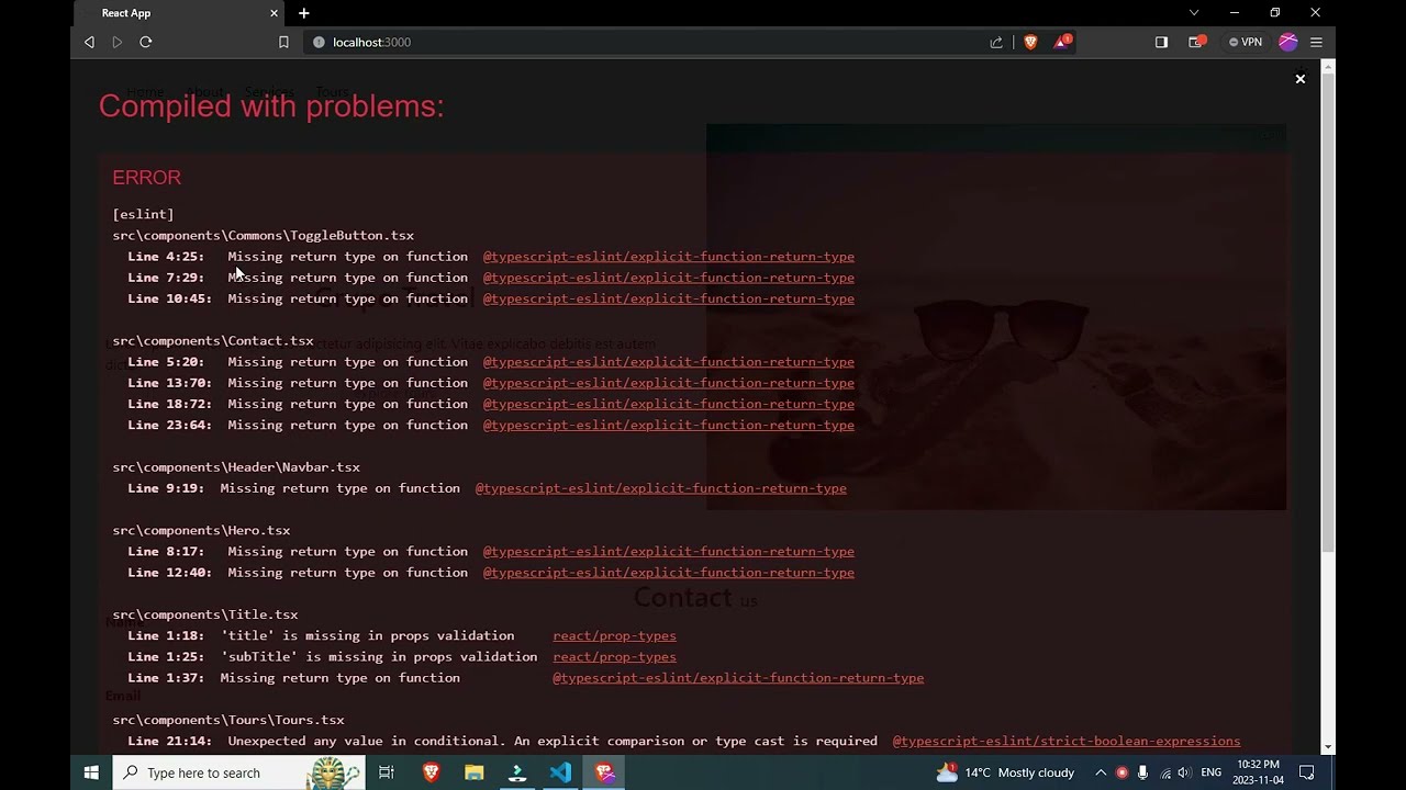 Solución BUG: Missing return type on function.eslint