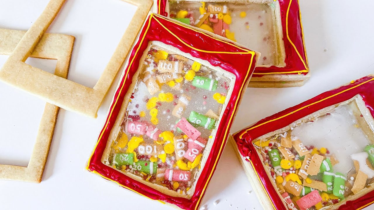 Red Pocket Shaker Cookies🧧| Homemade Sprinkles | Glass Window Cookies