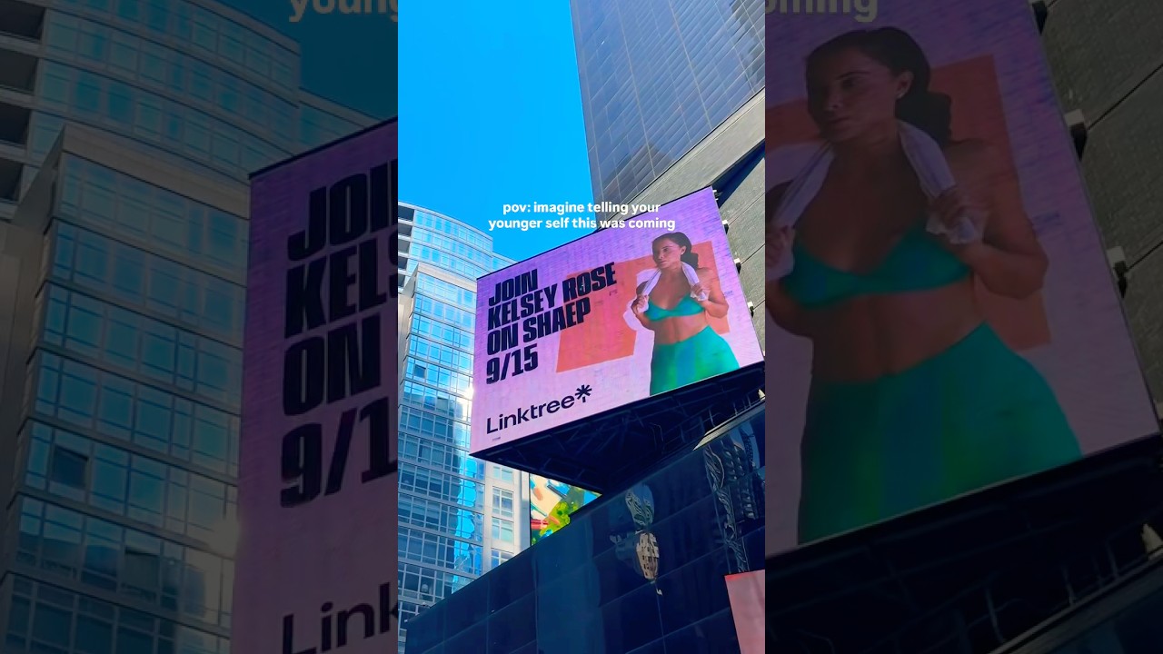 We're taking hot girl fall v seriously @shaep.co #hotgirlfall #linktree #timesquarenyc