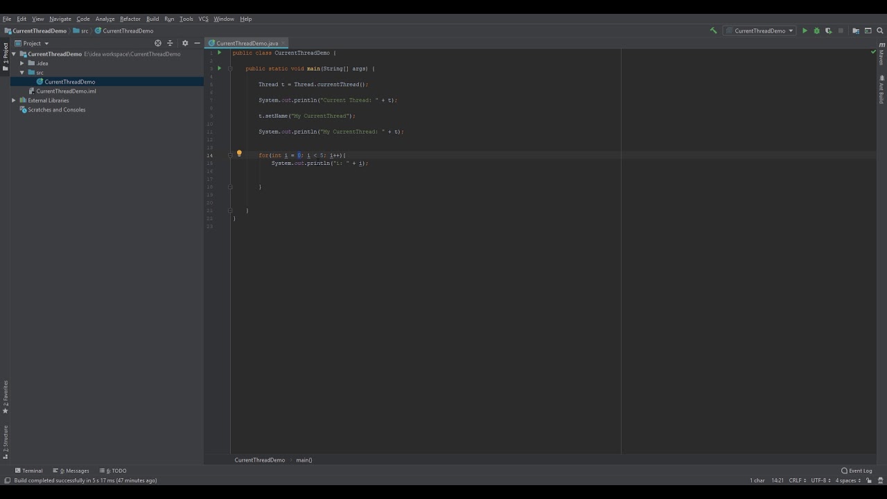 Java Multi threading Tutorial 1 (Main Thread Demo)