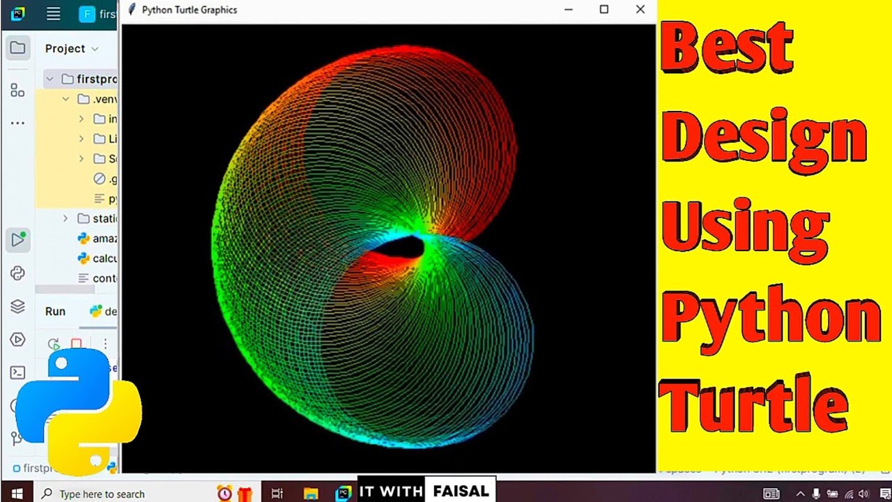 Can You Make This Design Using Python Turtle ? | Easy Python Turtle Graphics Drawing For Beginners