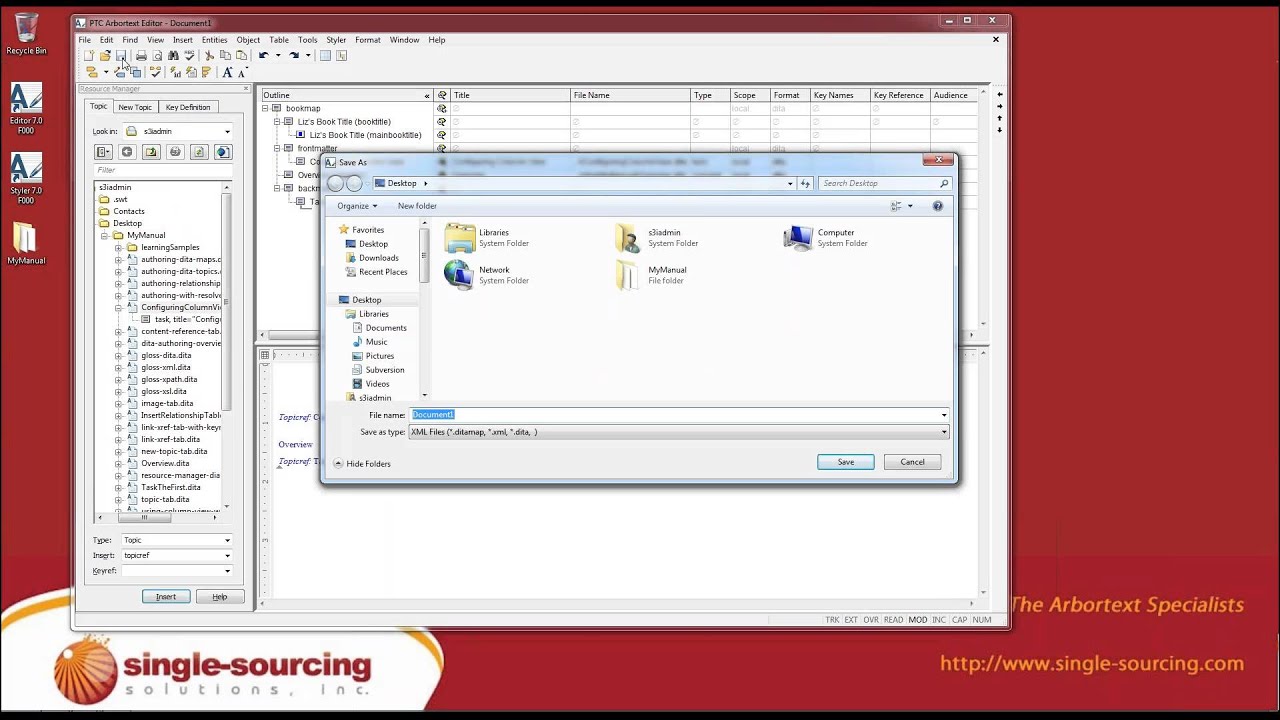 Working with DITA Maps in Arbortext