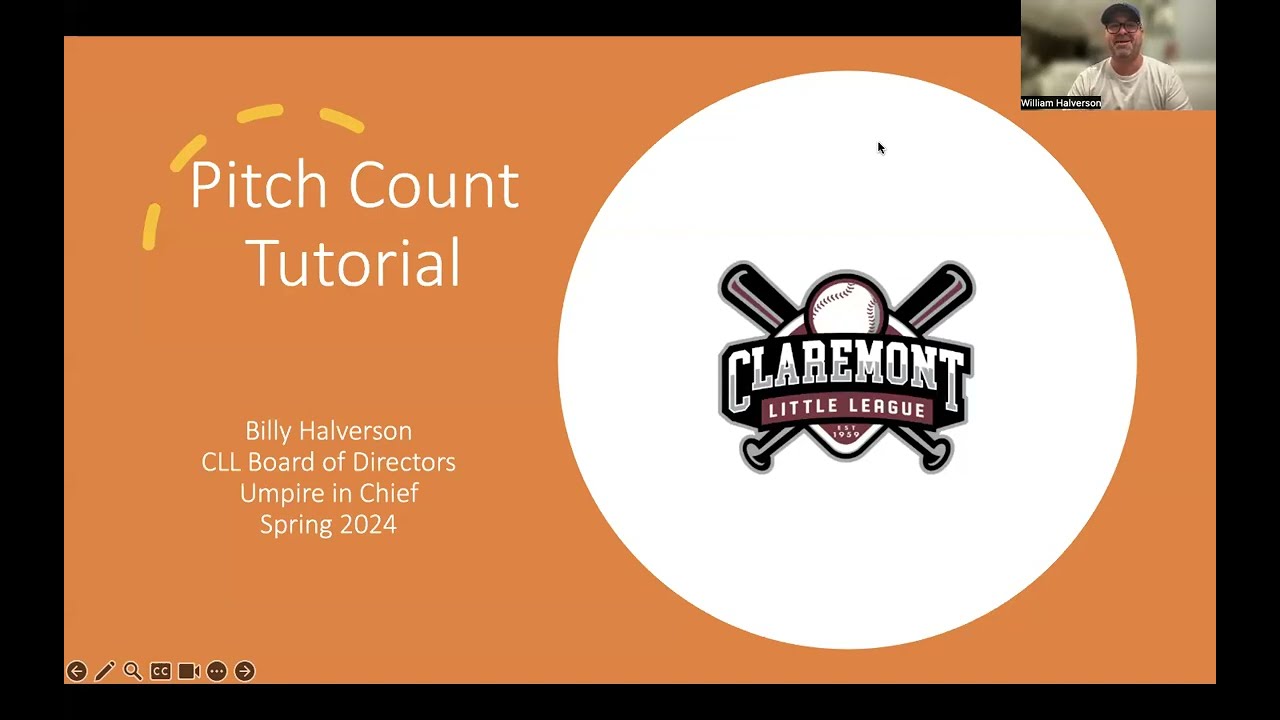 Claremont Little League Pitch Count Tutorial