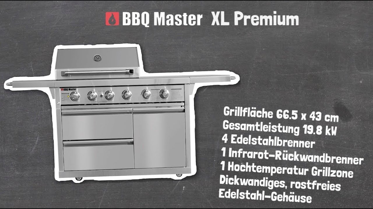BBQ Master XL Premium - Edelstahl Gasgrill