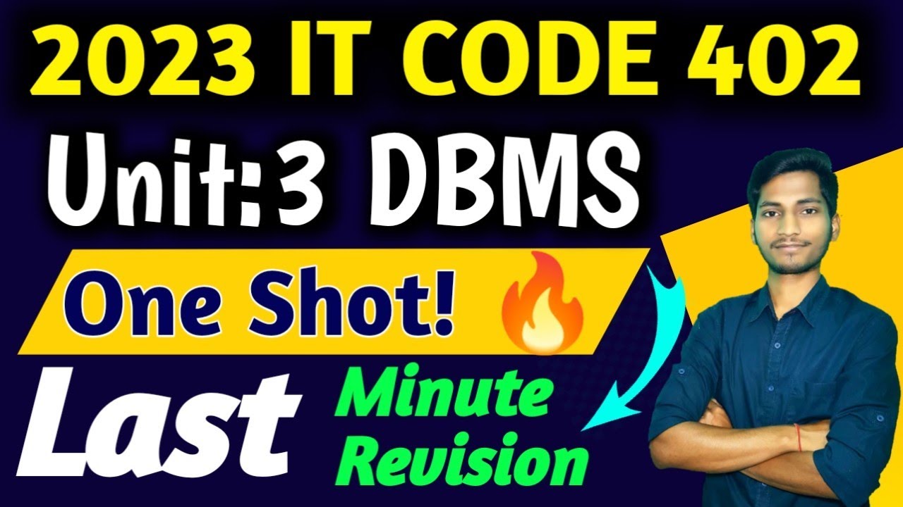 Last Minute Revision DBMS | CLASS 10 IT CODE 402 | Database Management System Important Notes