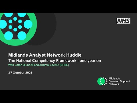 MAN Huddle: The National Competency Framework - one year on - 03/10/24