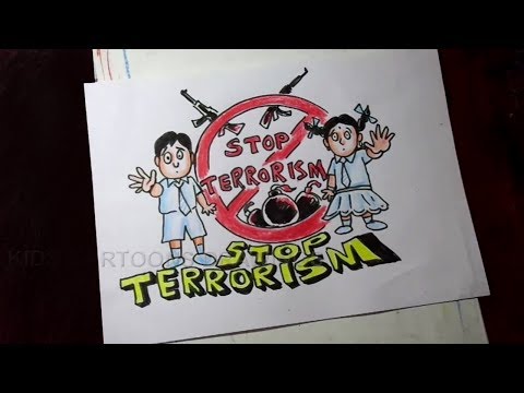 How to Draw Stop Terrorism Poster Drawing for Kids – Earlene Printz