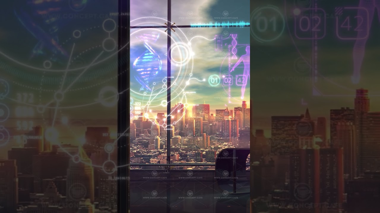 Abstract infographics on the theme of DNA, 3D render