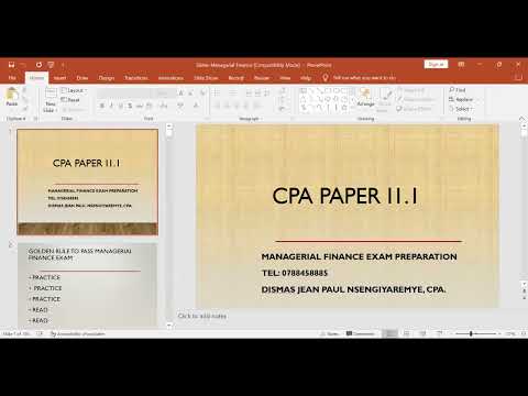 REVISION SESSION: F2 1 Managerial Finance V