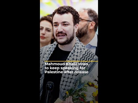 Freed Mahmoud Khalil vows to keep speaking up for Palestine after release