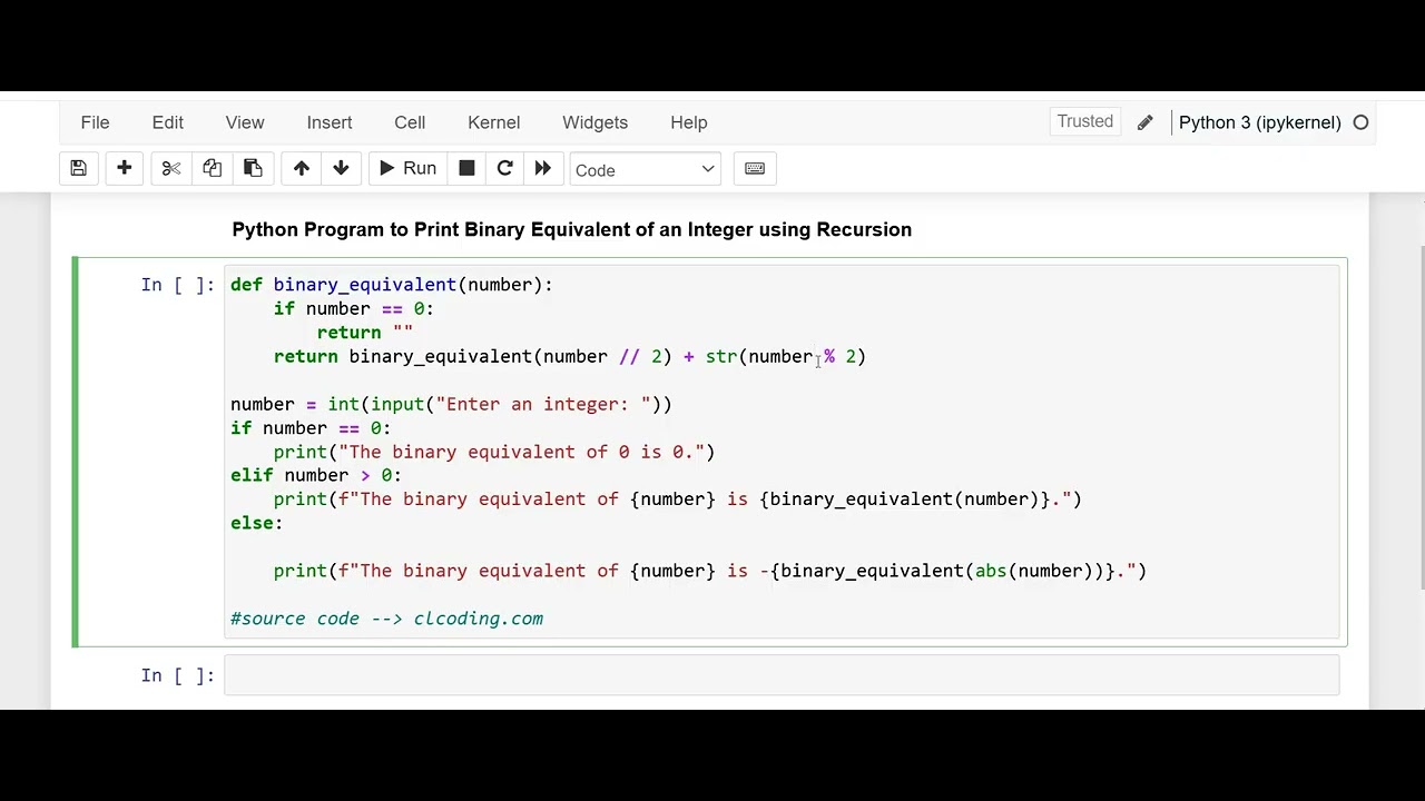 Day 35 : Python Program to Print Binary Equivalent of an Integer using Recursion