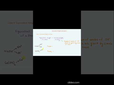 How to calculate Equivalent Weight of a Base? #chemistry #concentration #exam #important