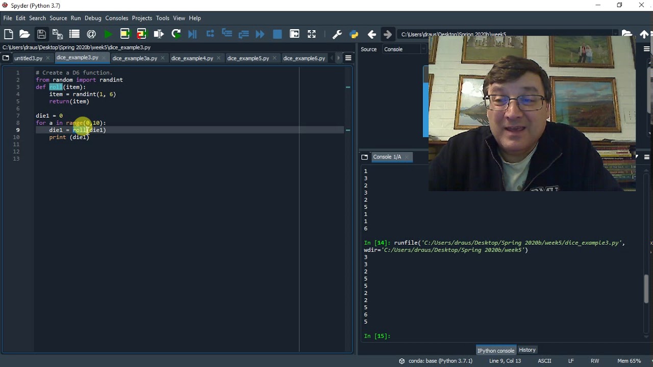 Creating Objects (Dice) in Python