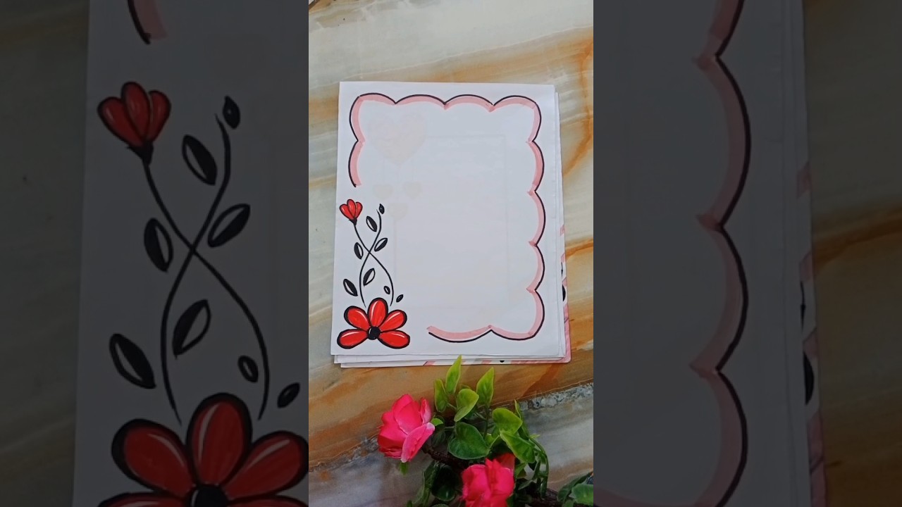 6 beautiful borderdesigns for project #frontpage #borderpattern #projectwork #shortsfeed