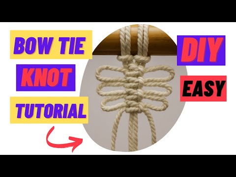 macrame bow tie knot tutorial for beginner | Basic macrame knot