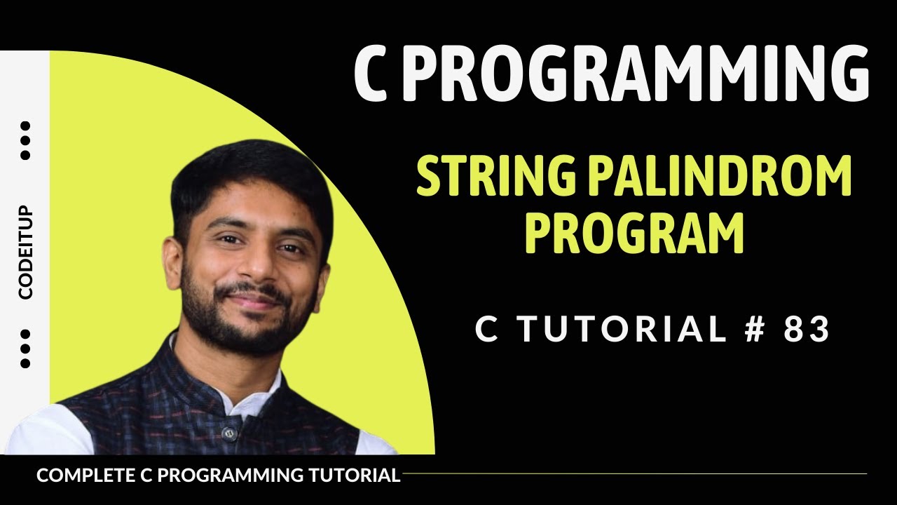 String Palindrome Program In C | In Hindi
