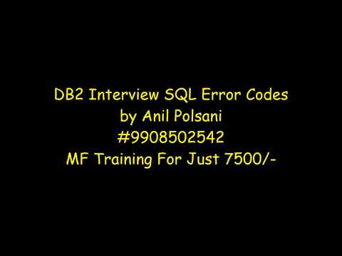 DB2 Interview on SQLCODE MAINFRAME New Batch Feb 11th 7.30am 2025 |Anil Polsani |+91-9908502542