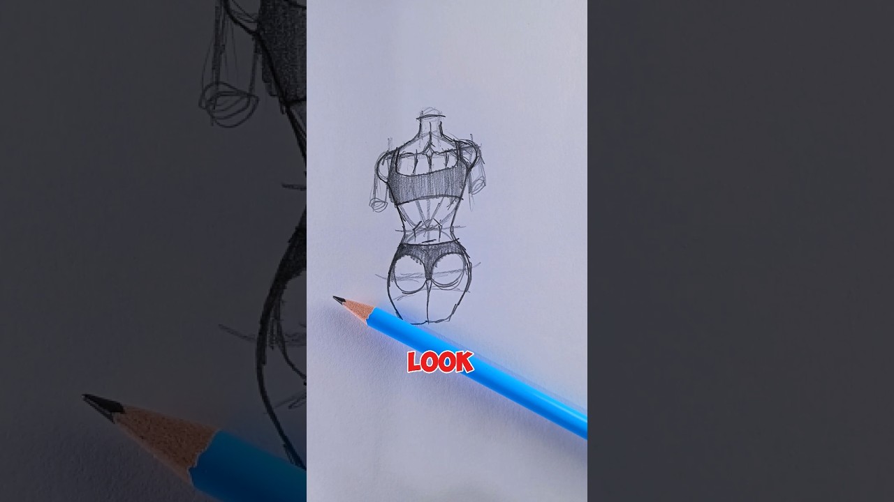Perfecting the Female Back View: A Guide to Drawing Stunning Figures #art #shorts #foryou #drawing