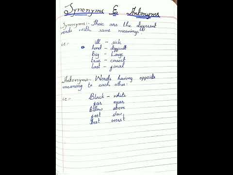 Synonyms and Antonyms| Innovative work