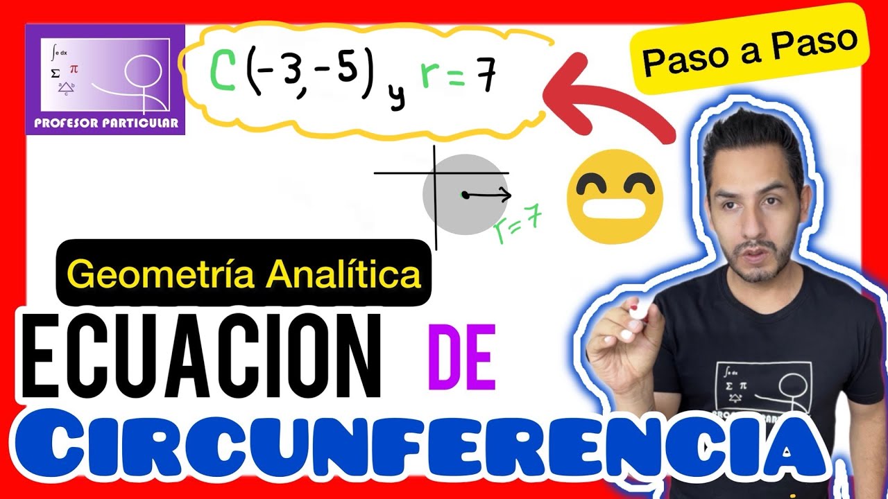 ✅​Ecuación de CIRCUNFERENCIA centro (h,k) [𝘼𝙥𝙧𝙚𝙣𝙙𝙚 𝙘𝙤𝙣 3 𝙀𝙟𝙚𝙧𝙘𝙞𝙘𝙞𝙤𝙨 😎​🫵​💯​] Geometría Analítica