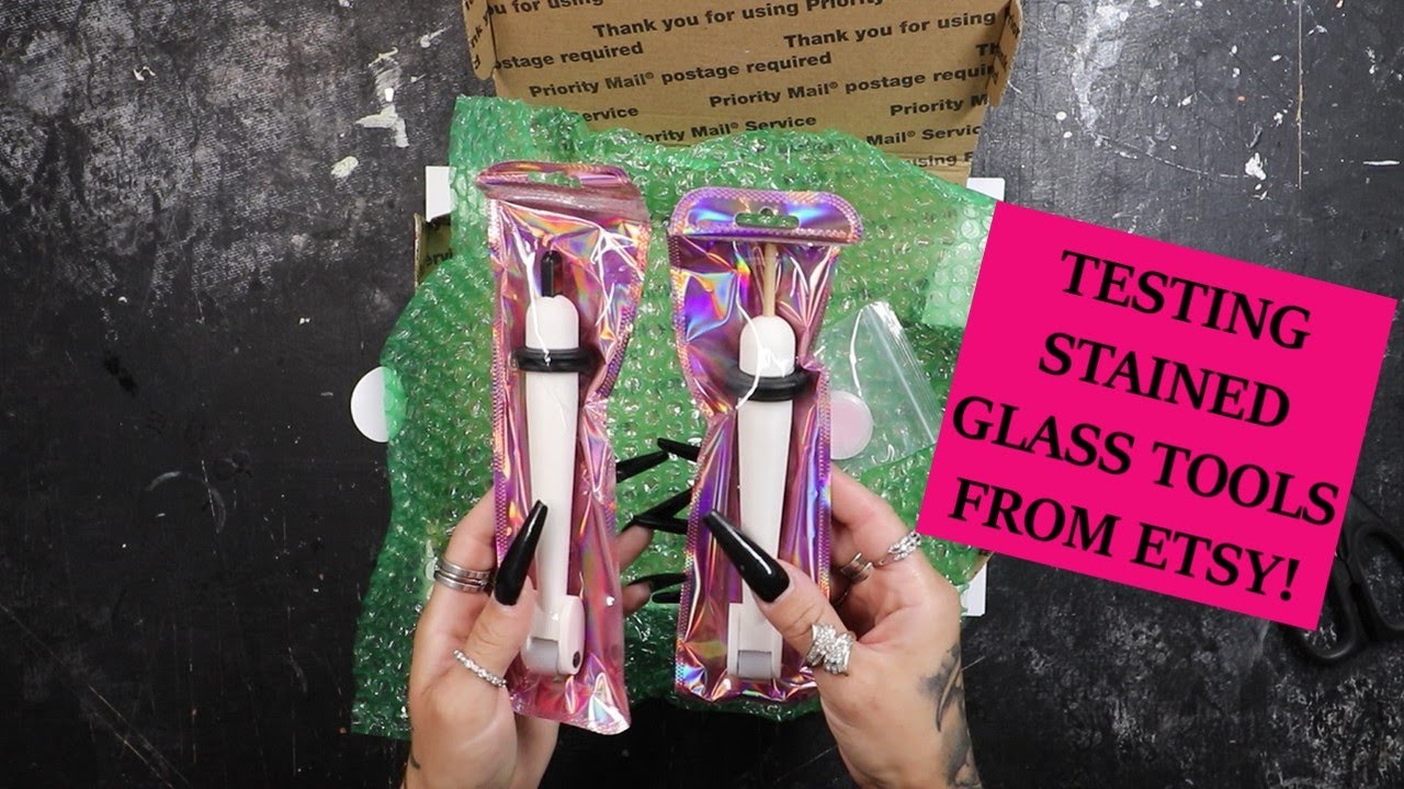 TRYING STAINED GLASS TOOLS FROM ETSY!