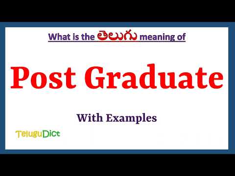 Post Graduate Meaning in Telugu | Post Graduate in Telugu | Post Graduate in Telugu Dictionary |
