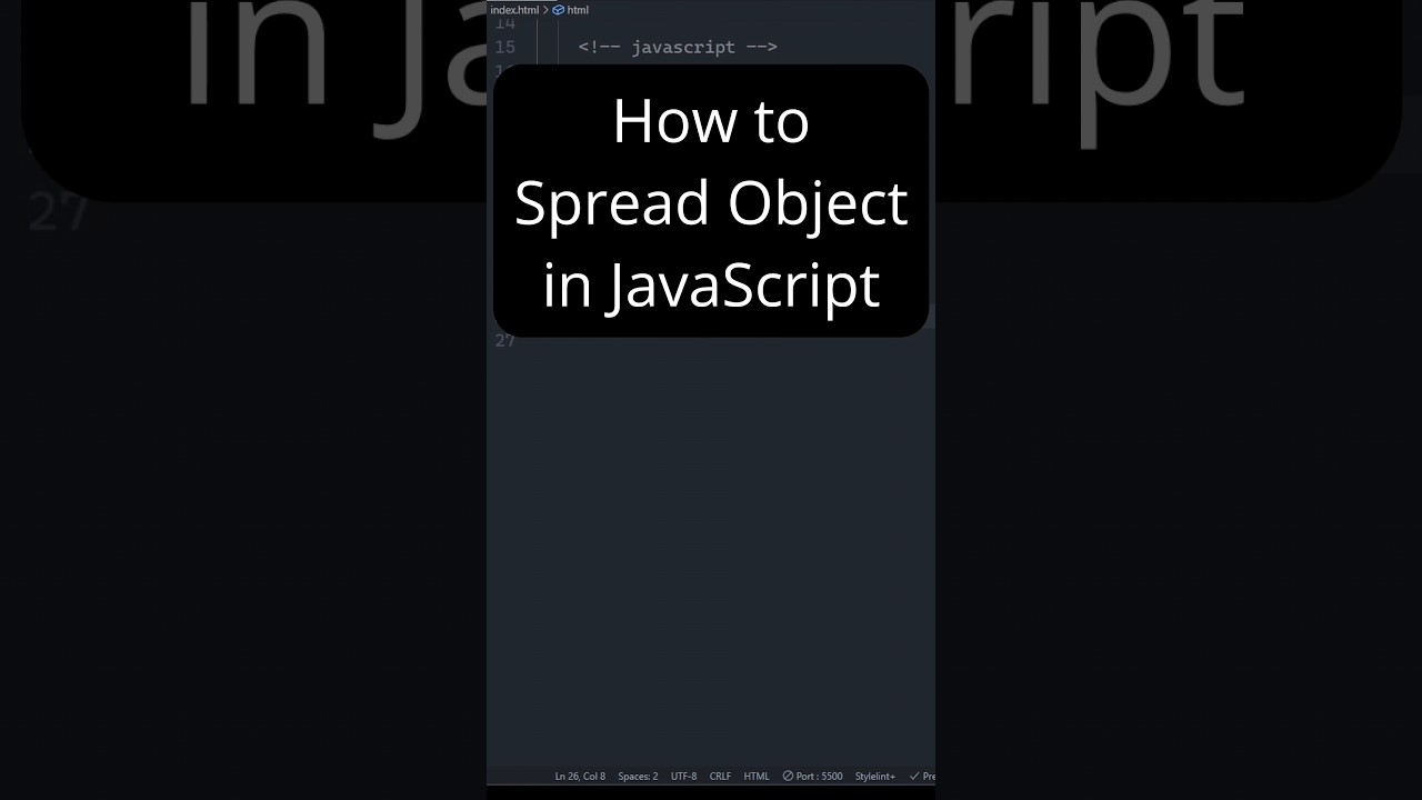 How to spread object in JavaScript #shorts #javascript #howto #coding