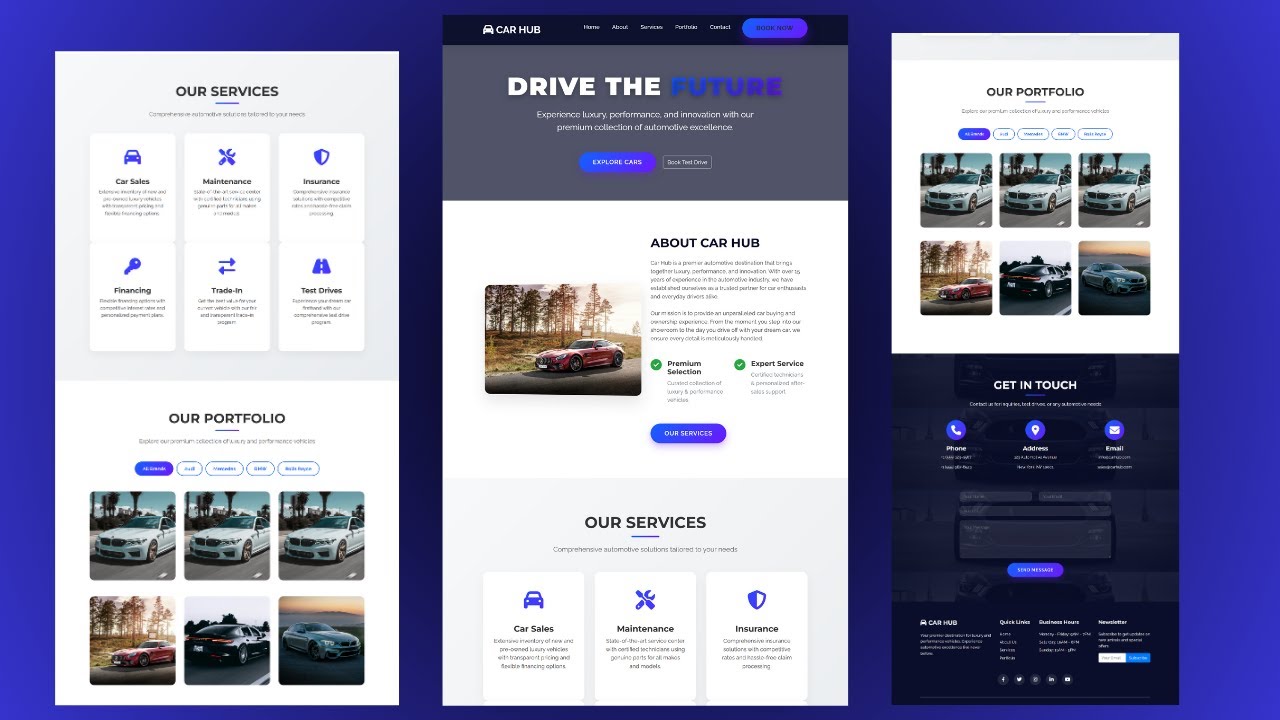 Responsive Car Website Using HTML CSS JavaScript 🚗#frontenddeveloper #webdevelopment #threejs#uiux 