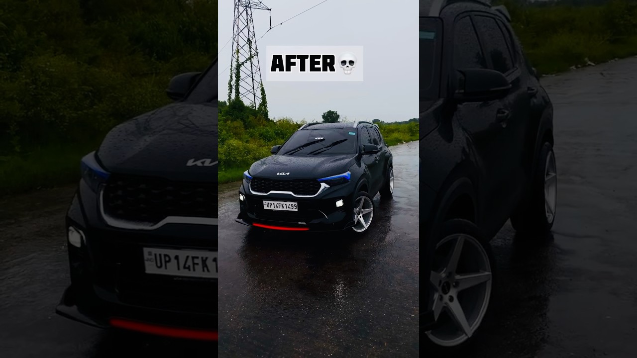 // Black🖤 Kia Sonet After modification Looks #shortvideo By ​⁠@Drcarreviews ?￼