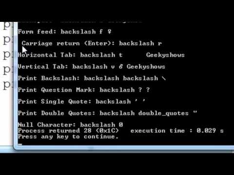Learn 50 Escape Sequence in C Programming Hindi - Mind Luster
