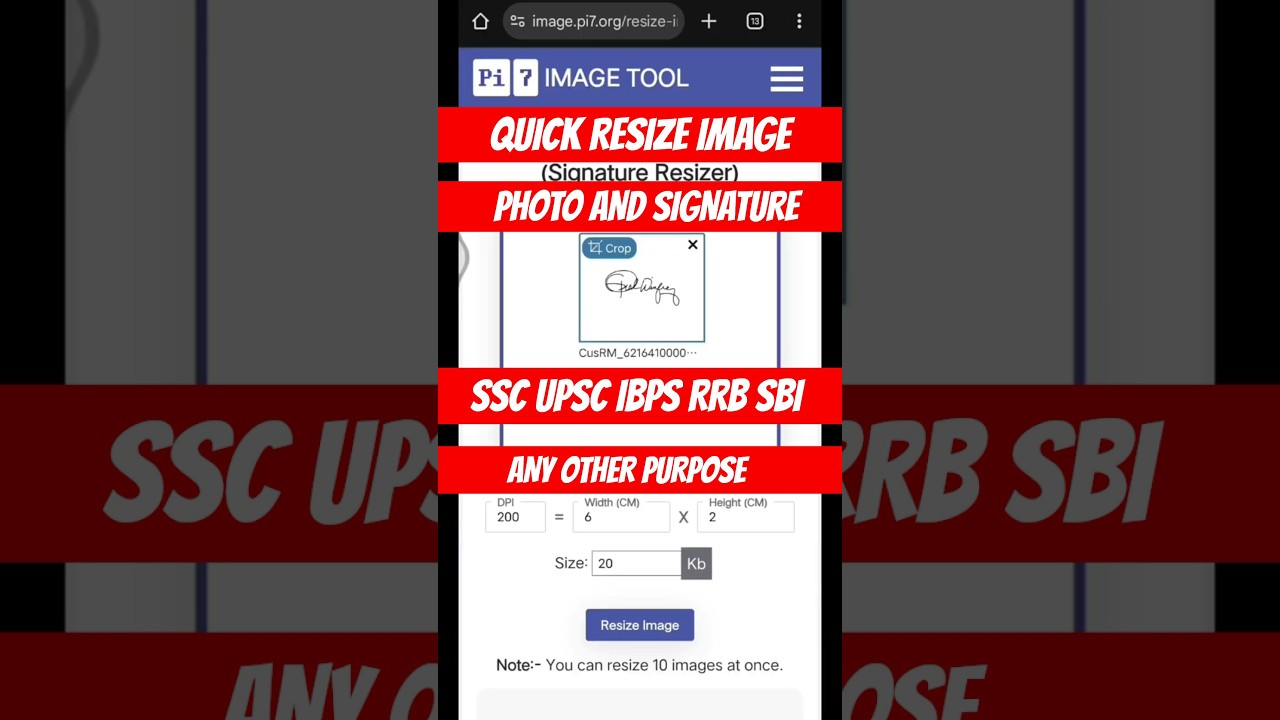 📢 Resize Photo & Signature for SSC, UPSC, IBPS, RRB & Govt Exams | CGL, CHSL, PO, NTPC & More
