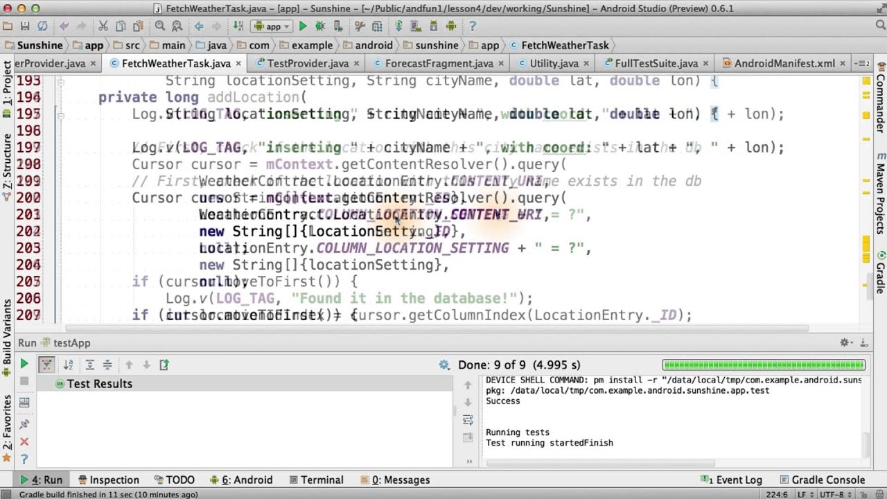 Inserts with the ContentProvider - Developing Android Apps