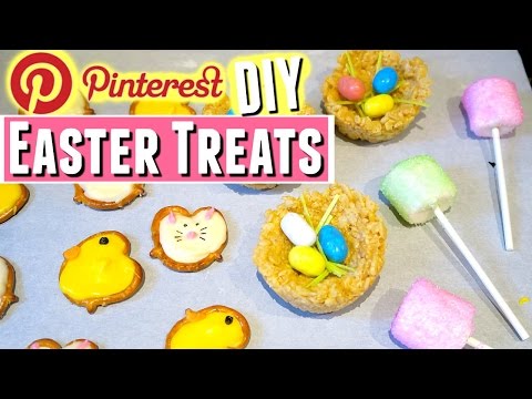 PINTEREST DIY EASTER TREATS including Pinterest Easter Rice Krispie Nests & Easter Marshmallow Pops