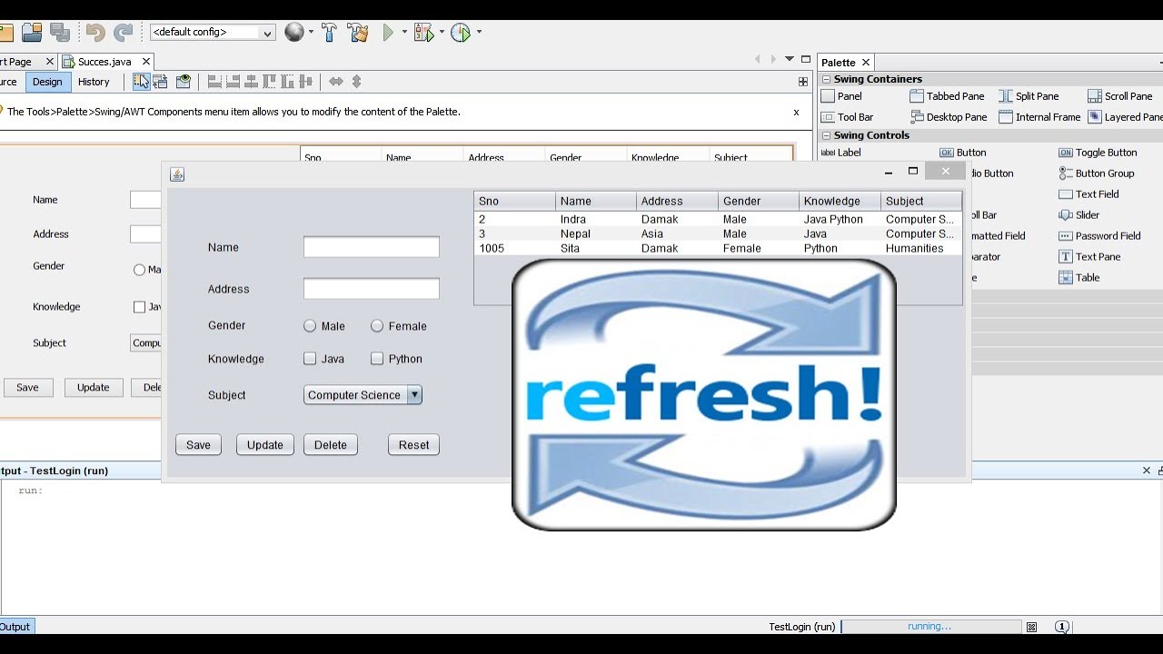 Refresh JTable after inserting data in Sql server in Java
